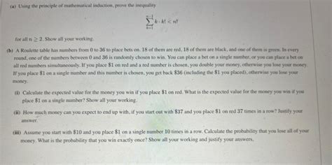 Solved A Using The Principle Of Mathematical Induction