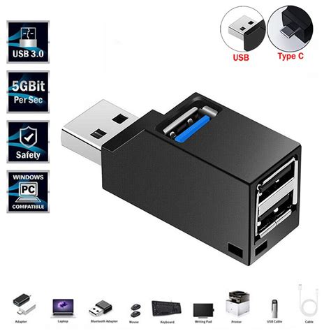 ฮบ USB 2 0 USB3 0 Type C 3 พอรต ขนาดเลก ความเรวสง สาหรบคอมพวเตอร แลปทอป โทรศพท