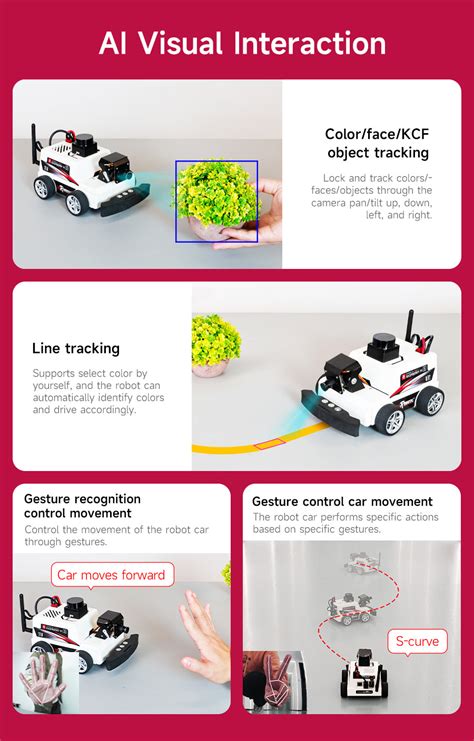 Raspberry Pi 5 Car Kit Ros2 Robot Support Python3 Programming
