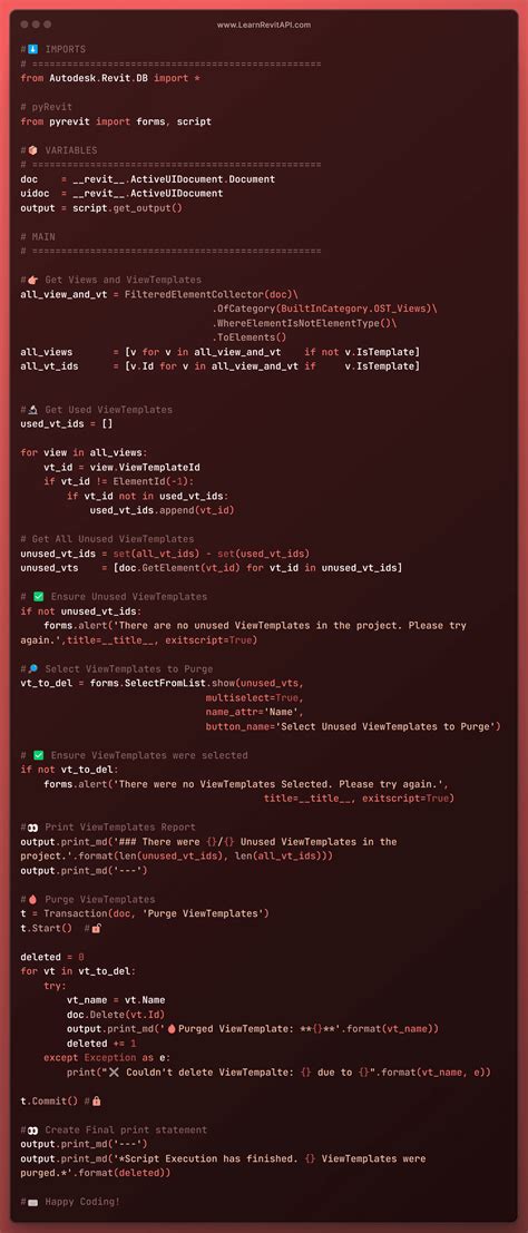 Purge View Templates With Pyrevit Learn Revit Api Course