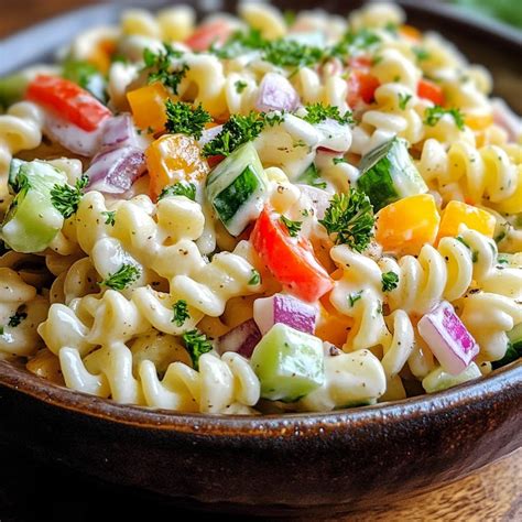 15 Minute Pasta Salad With Yogurt Dressing Creamy And Crunchy Bliss