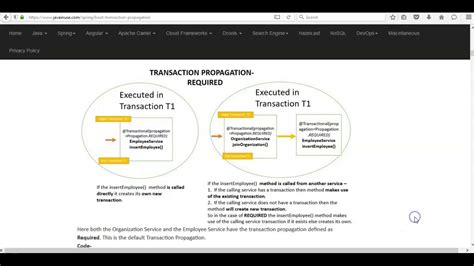 spring boot transaction propagation tutorial youtube
