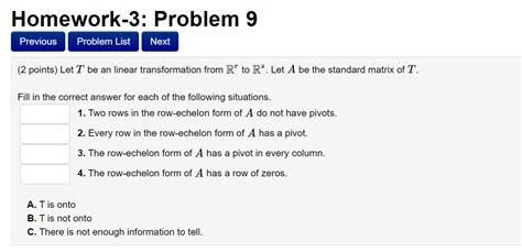 Solved Points Let T Be An Linear Transformation From Rr Chegg