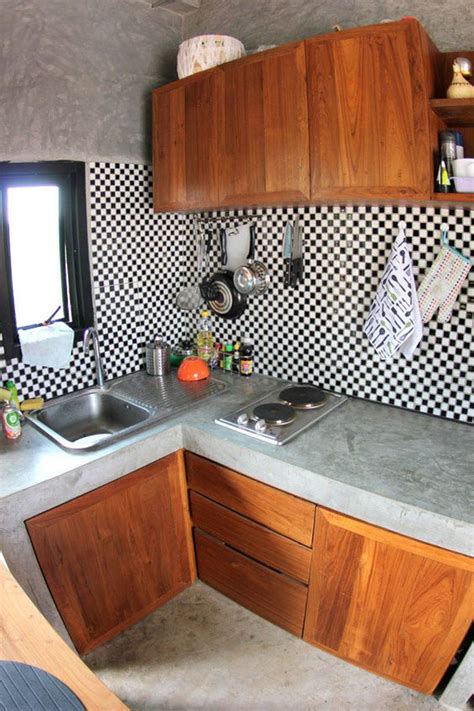 รวม 35 ไอเดีย “เคาน์เตอร์ครัวปูนเปลือย” ตอบโจทย์การใช้งาน