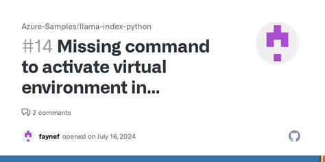 Missing Command To Activate Virtual Environment In Windows · Issue 14