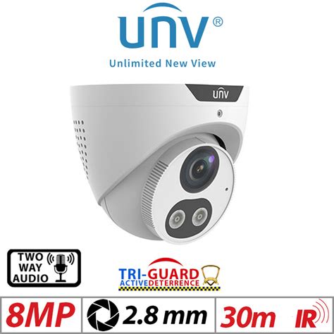 8MP UNIVIEW TRI GUARD COLORHUNTER 24 7 COLOUR HD IR TURRET NETWORK CAMERA WITH LIGHT
