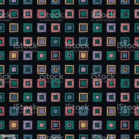 마름모 정사각형으로 원활한 벡터 기하학 패턴입니다 손 끝 없는 배경 질감된 기하학적 그림 그려 포장 웹 배경 벽지 파스텔 그래픽