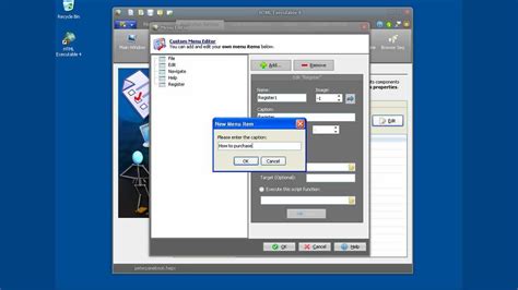 html executable menu editor youtube