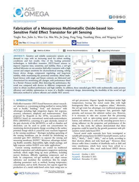 Pdf Extended Gate Field Effect Transistors With Zinc Oxide As Sensing Film For Ph Sensing