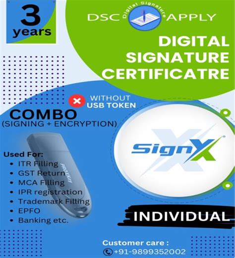 Signx Class 3 Individual Signing Dsc For 2 Years Without Token Dsc Apply Digital Signature