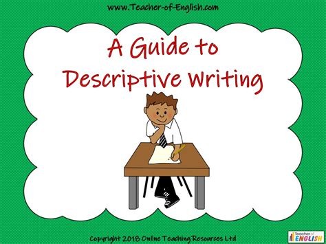 A Guide To Descriptive Writing Teaching Resources