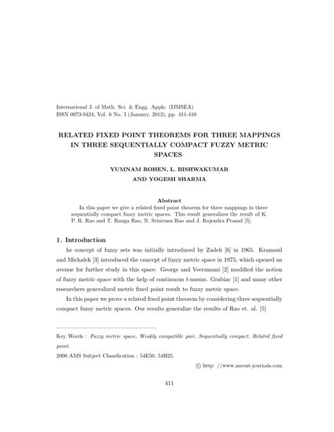 Pdf Related Fixed Point Theorems For Three Mappings In Three