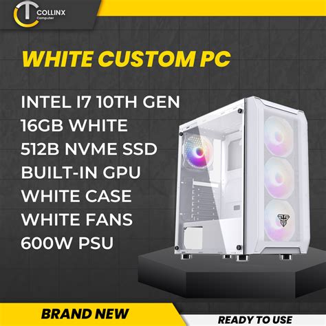 White Pc Build N Intel Core I7 10th Gen Cpu Desktop Package With