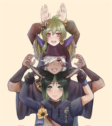 Tighnari Cyno And Collei Genshin Impact Drawn By Veilnebuula Danbooru