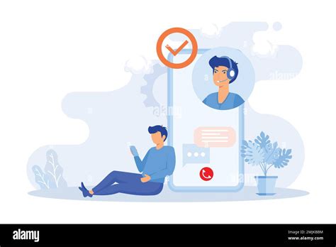 Customer Support Illustration Characters Using Online Helpdesk Platform People Asking A