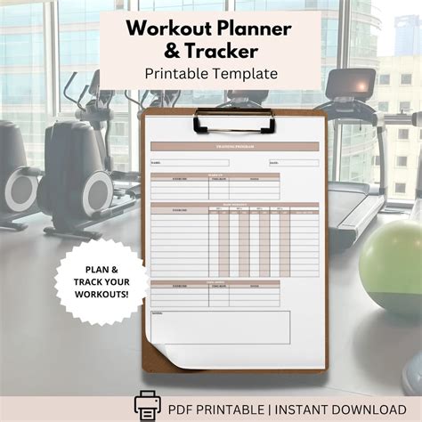 Printable Workout Tracker Template Workout Planner PDF Exercise Tracker Fitness Planner