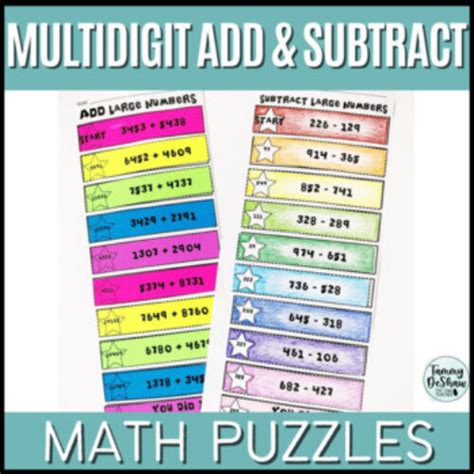 Add And Subtract Multi Digit Numbers Start2finish Puzzles Classful