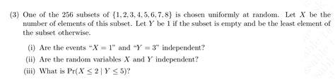 Solved 3 ﻿one Of The 256 ﻿subsets Of 12345678 ﻿is