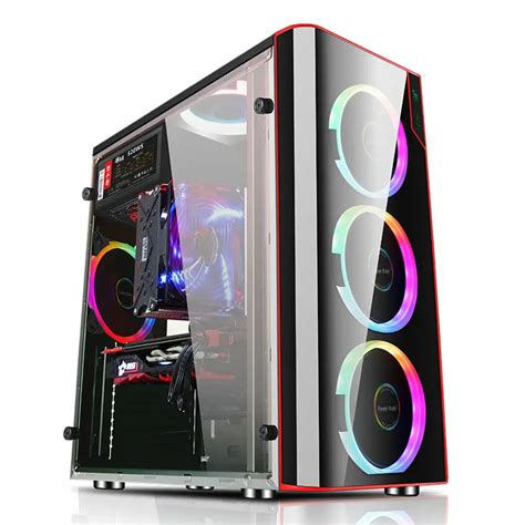 Mm Gaming Computer PC Case Acrylic Full Side Transparent RGB Vertical Water Cooling