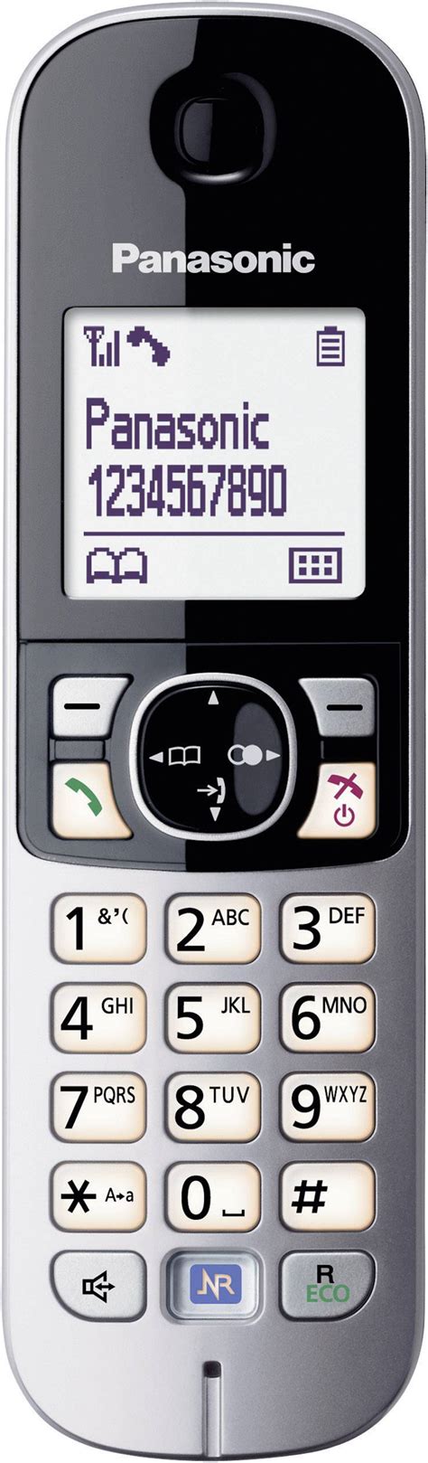 Panasonic KX TG DECT GAP Cordless Analogue Hands Free Black Silver Conrad Com
