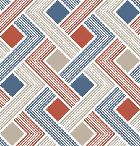 Abstract Geometric Pattern With Zigzag Intertwined Lines On A White