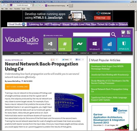 Neural Network Back Propagation Using C James D Mccaffrey