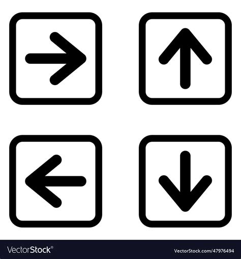 Computer Keyboard Arrow Keys Icon Arrow Button Vector Image