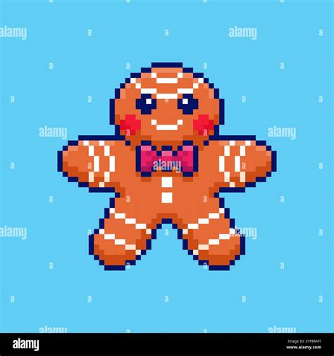 Pixel Art Gingerbread Cookie Game Asset Design Stock Vector Image And Art
