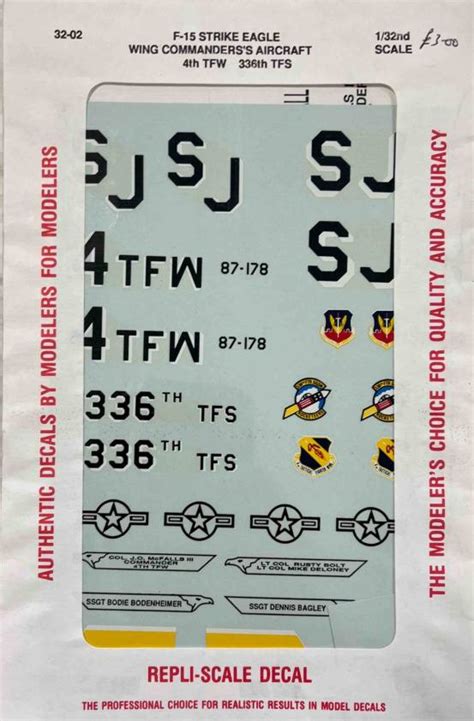 4466 32 02 F 15 Strike Eagle Wing Commanderss Aircraft 4th Tfw 336th Tfs