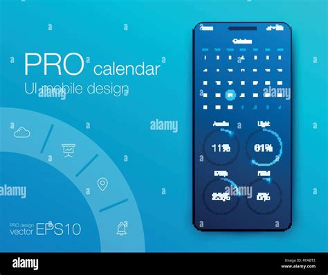 user interface with infographics with charts and graphs in flat design