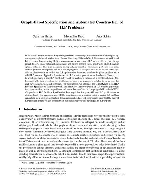 Pdf Graph Based Specification And Automated Construction Of Ilp Problems