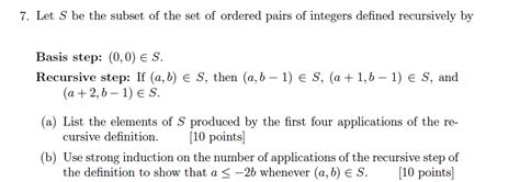 Solved Let S Be The Subset Of The Set Of Ordered Pairs Of