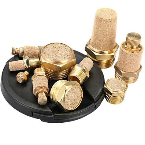 공압 배기 머플러 소음기 18 14 38 12 Bsp 수나사 공기 소음 황동 조정 가능한 긴 짧은 Bsl M5