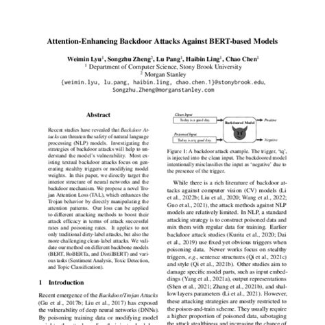 Attention Enhancing Backdoor Attacks Against Bert Based Models Acl Anthology