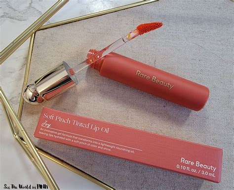 Rare Beauty Soft Pinch Tinted Lip Oil In Joy Try On And Review See The World In Pink