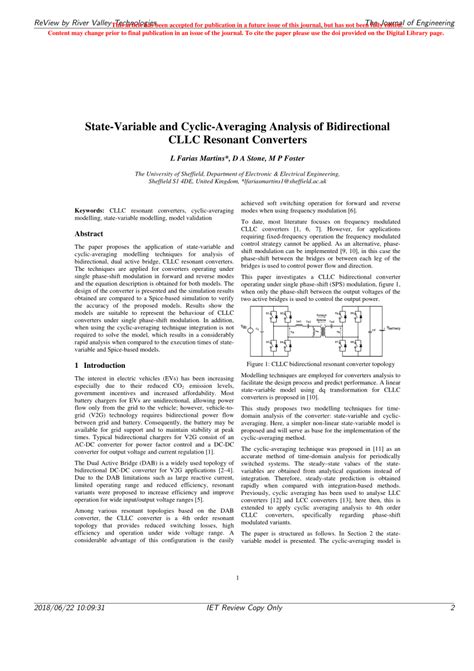 Pdf State Variable And Cyclic Averaging Analysis Of Bidirectionalcllc