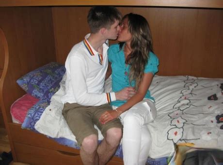 Teen Couple Kiss Before Oral And Vaginal Sex Can Proceed On A Bed CoedCherry Com