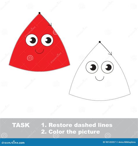 Curvilinear Triangle To Be Colored Vector Trace Game Stock Image