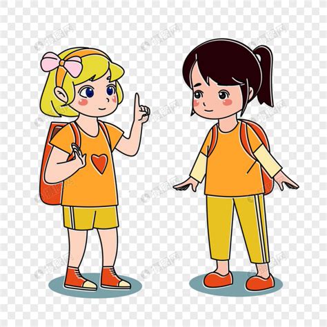 上学路上偶遇打招呼的同学元素素材下载 正版素材401550080 摄图网