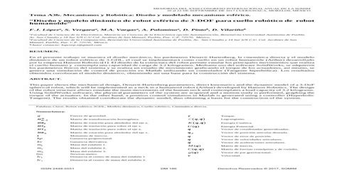 “diseño Y Modelo Dinámico De Robot Esférico De 3 Dof Para Congreso2017