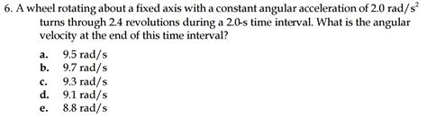Solved A Wheel Rotating About A Fixed Axis With A Constant