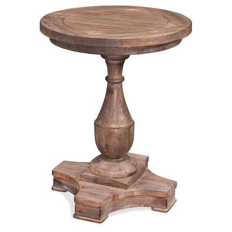 Maklaine Modern Contemporary Wooden Round End Table In Smoked