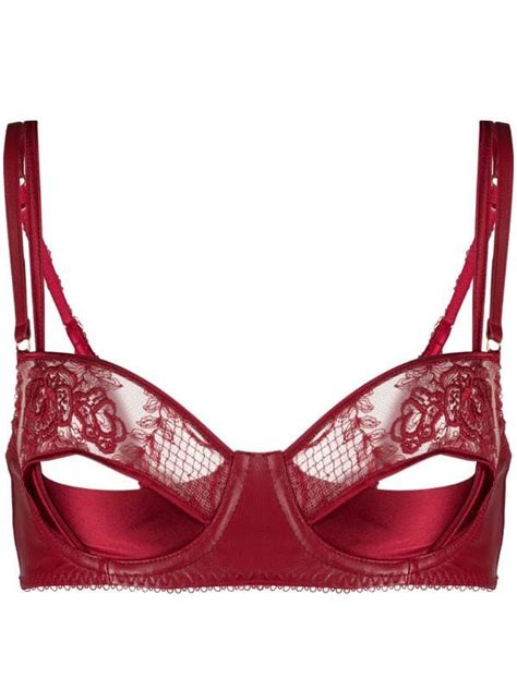 Loveday London Le Rouge Quarter Cup Bra Lerougequartercupbra Red Farfetch Quarter Cup Bra