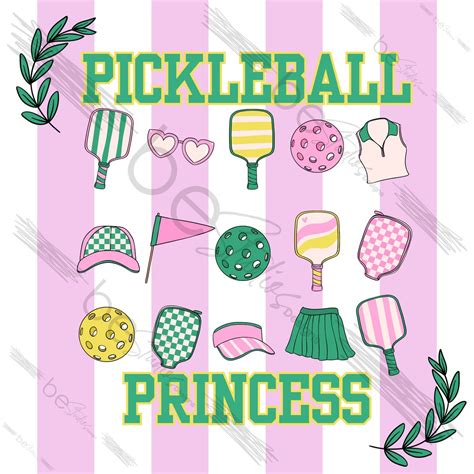 Pickleball Princess Pink Digital Design Pickleball Png Trending T