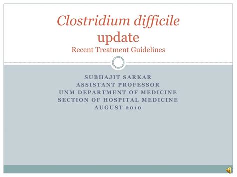 Ppt Clostridium Difficile Update Recent Treatment Guidelines
