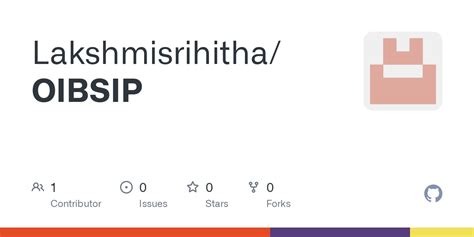 Github Lakshmisrihithaoibsip