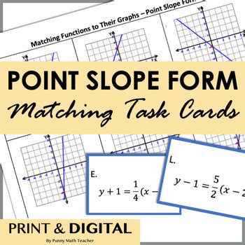 Writing Graphing Linear Point Slope Form Matching Activity TPT