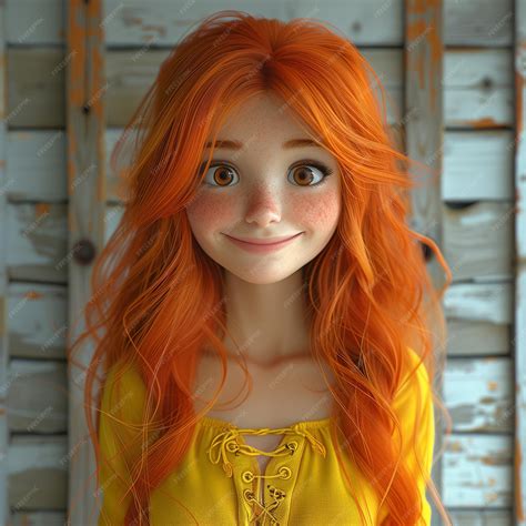 Premium Photo A Redhead Woman 3d Character Cartoon Caricature