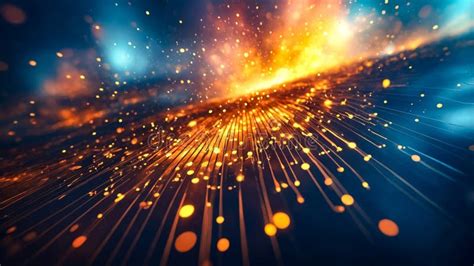 Abstract Background Featuring Glowing Lines Particles Data Flow Digital Network Or Outer