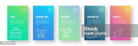 쇼핑 관련 인포그래픽 디자인 템플릿 아이콘 및 프로세스 다이어그램 프리젠 테이션 워크플로 레이아웃 배너 순서도 인포 그래픽에 대한 5 가지 옵션 또는 단계 0명에 대한 스톡